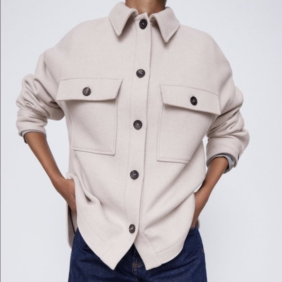 Zara | Jackets & Coats | Nwt Zara Manteco Oversized Wool Blend ...